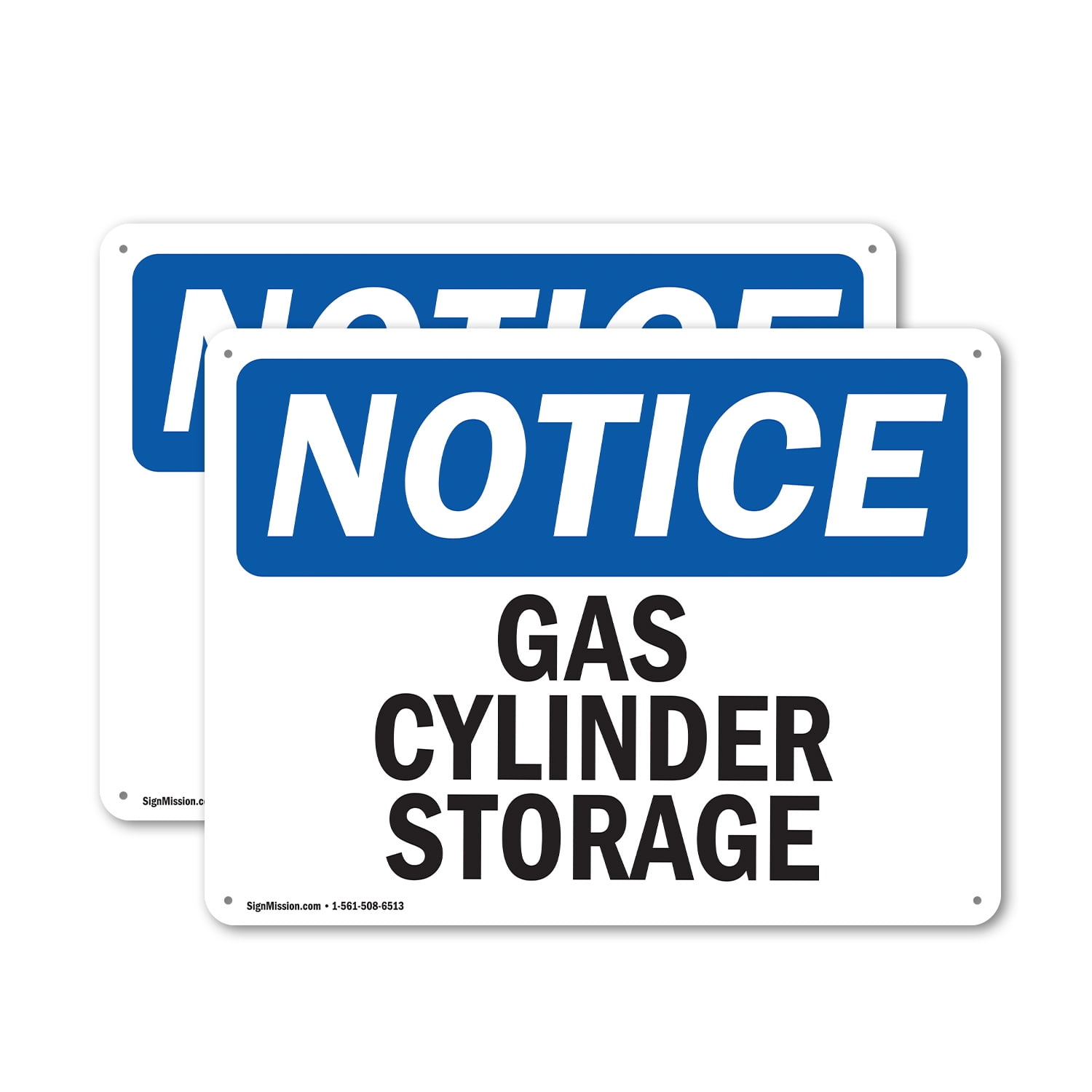 (2 Pack) Gas Cylinder Storage OSHA Notice Sign 18 Inch X 12 Inch Indoor ...
