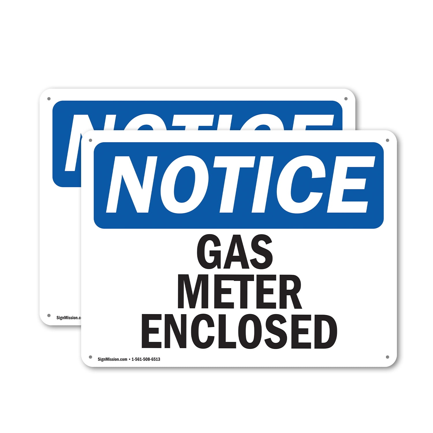 (2 Pack) Gas Meter Enclosed OSHA Notice Sign 24 Inch X 18 Inch Indoor ...