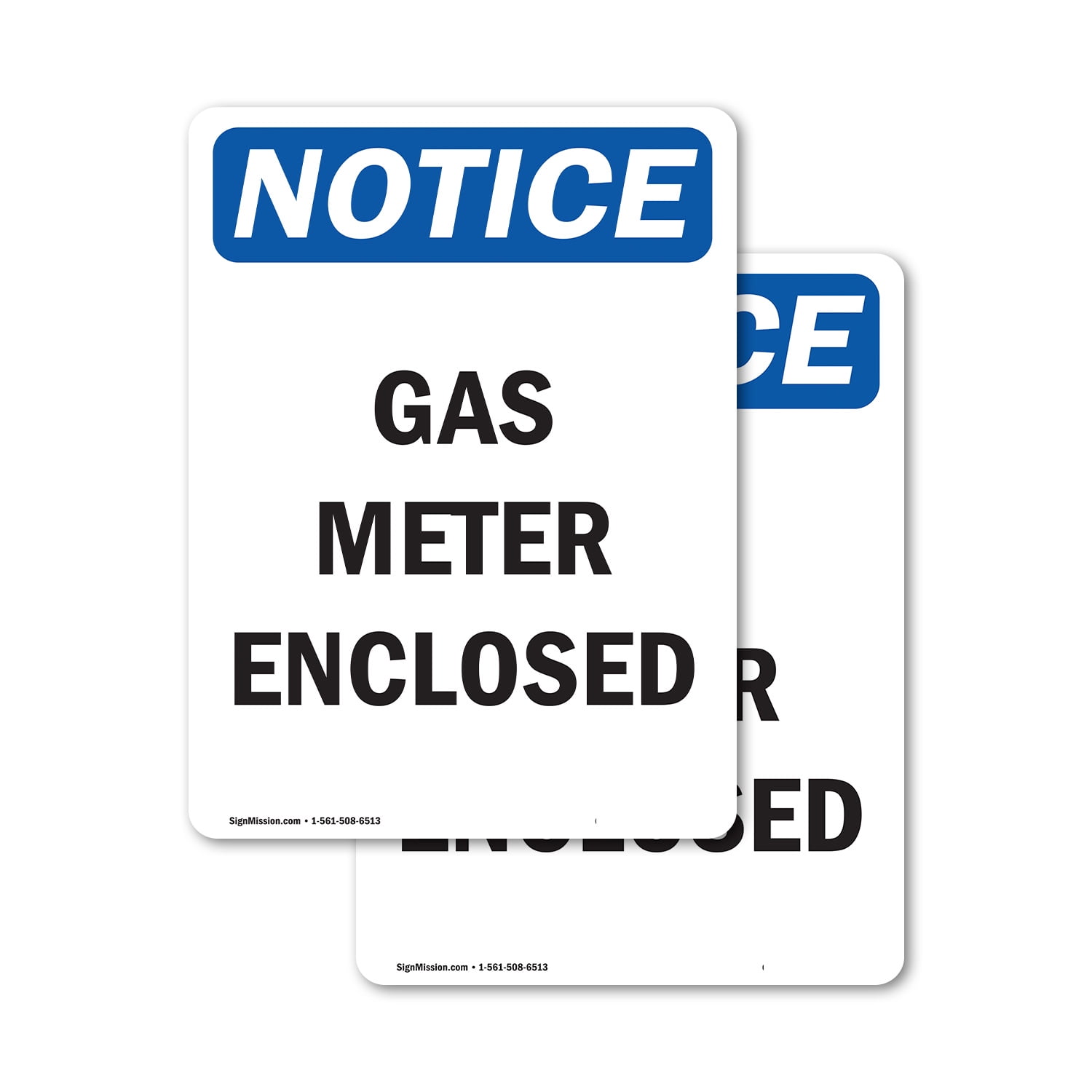 (2 Pack) Gas Meter Enclosed OSHA Notice Sign 5 Inch X 7 Inch Vinyl ...