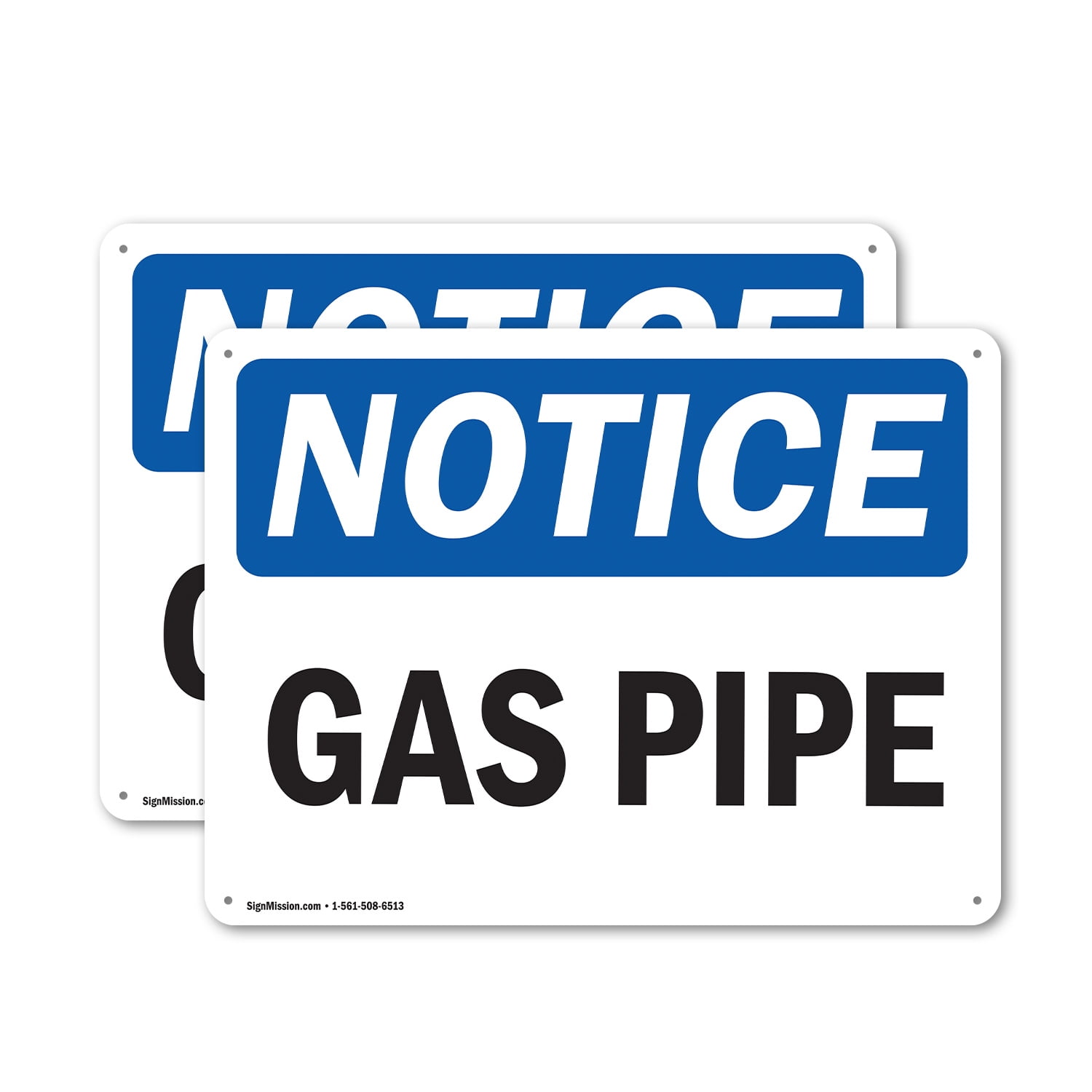 (2 Pack) Gas Pipe OSHA Notice Sign 14 Inch X 10 Inch Indoor / Outdoor ...