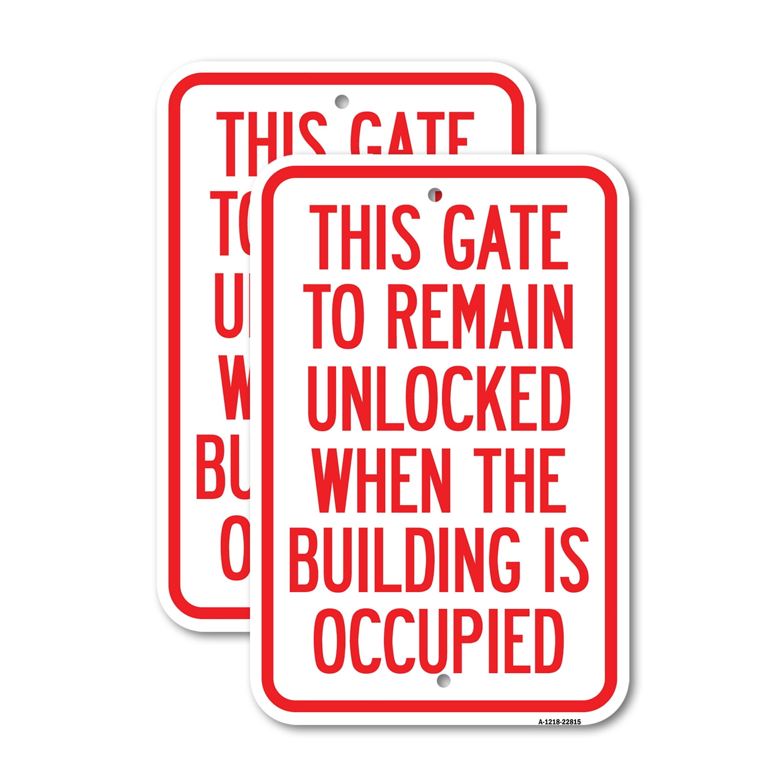 (2 Pack) This Gate to Remain Unlocked When the Building Is Occupied ...