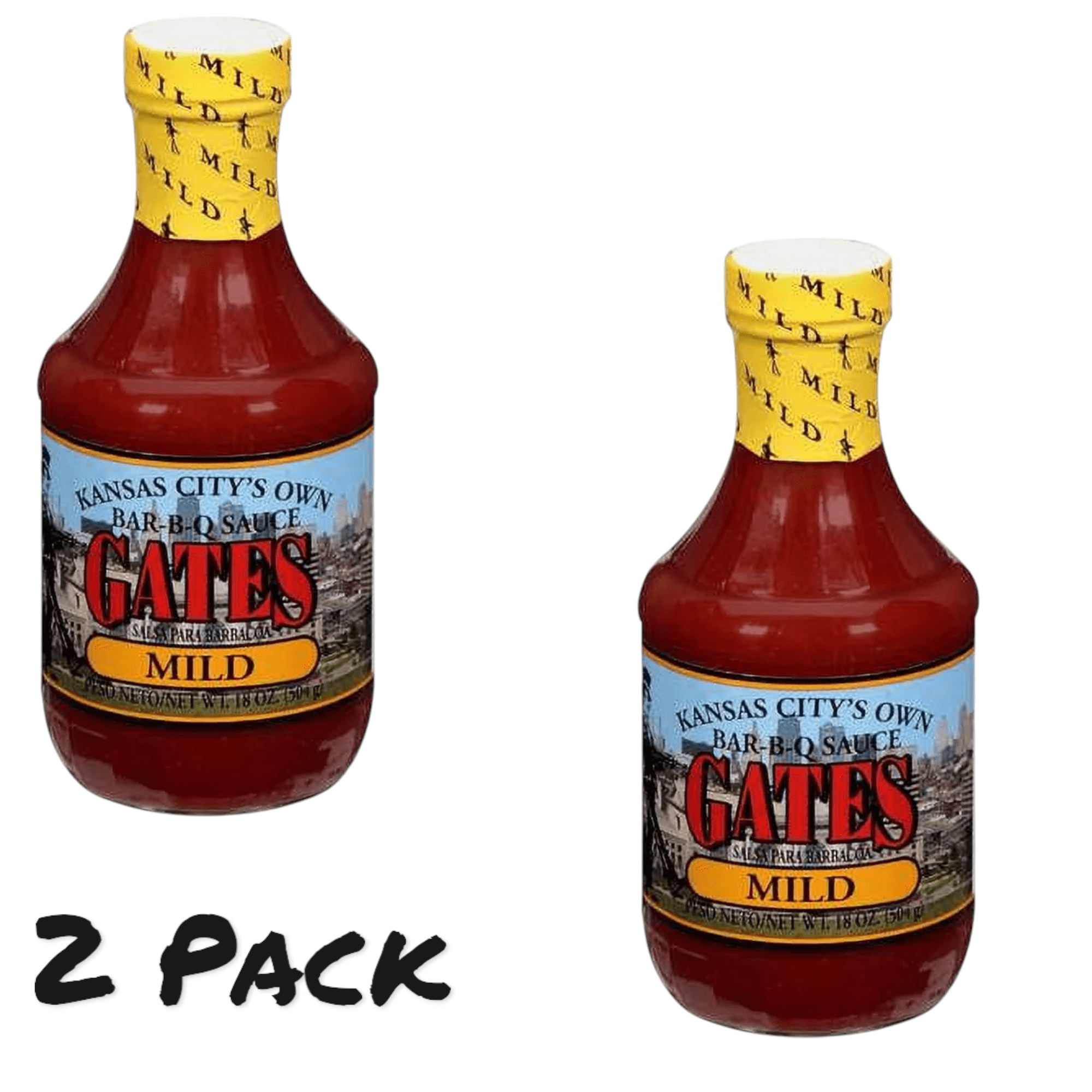 ( 2 Pack ) Gates Bar-B-Q Barbecue Sauce Mild, 18 oz Bottles - Walmart.com