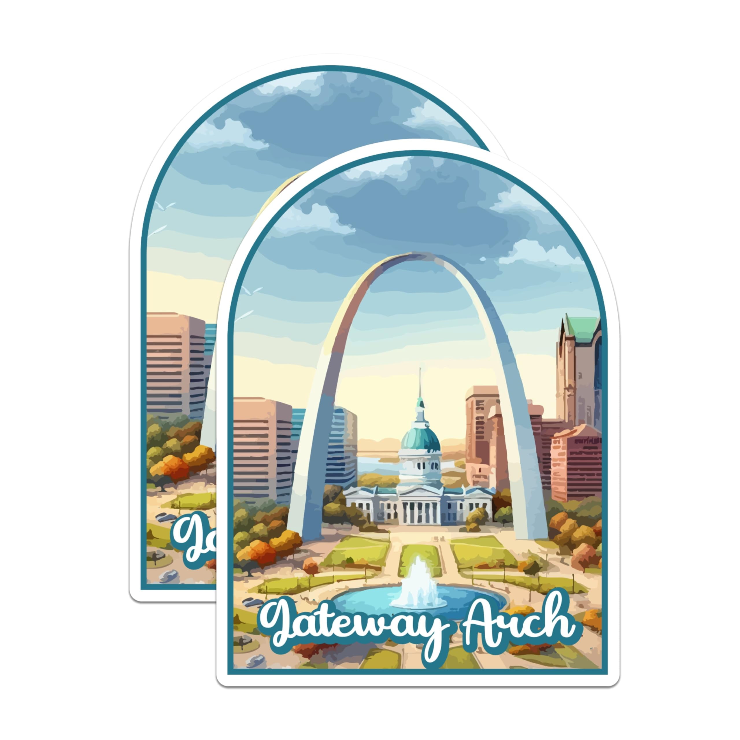 (2 Pack) Gateway Arch National Park Bumper Sticker - US National Park ...