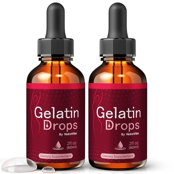 (2 Pack) Gelatin Drops – Daily Liquid Formula with a Clean, Natural ...