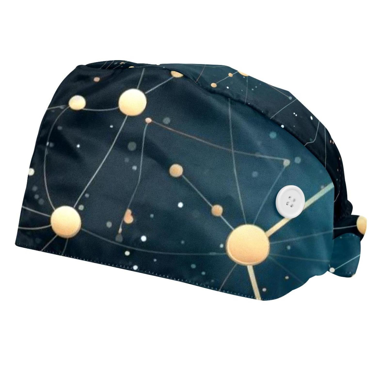 2 Pack Gemini Zodiac Signs Adjustable Bouffant Caps Hats Working Cap ...