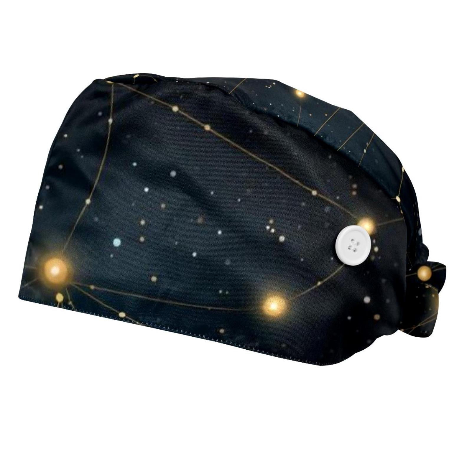 2 Pack Gemini Zodiac Signs Adjustable Bouffant Caps Hats Working Cap ...