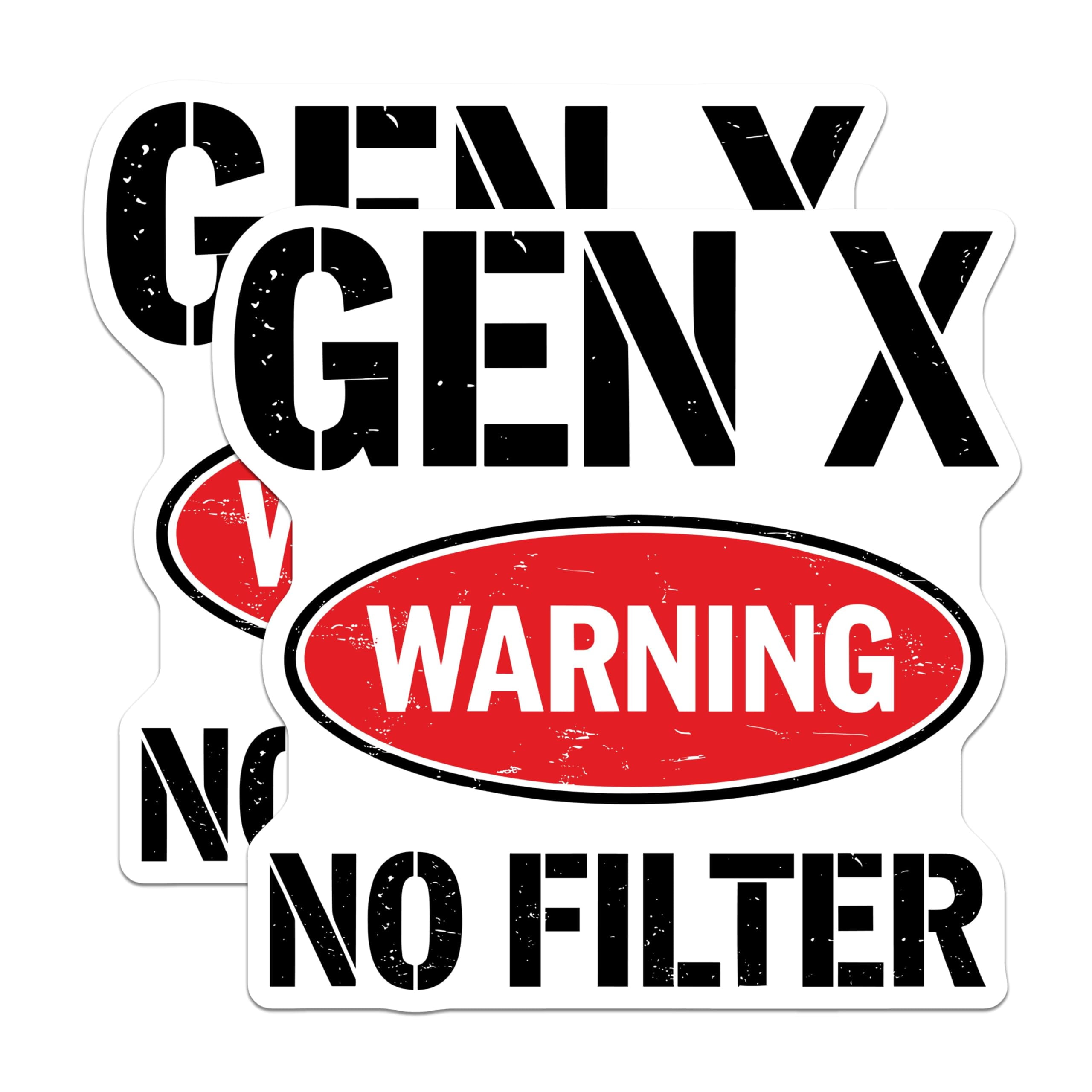 (2 Pack) Gen X Warning Magnets - No Filter Magnets - Gen X Decor - Fun ...