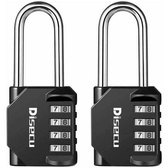 2 Pack General 2.2 Inch Long Shackle Combination Lock, 4 Digit Outdoor ...