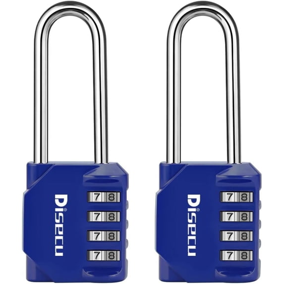 2 Pack General 2.6 Inch Long Shackle Combination Lock, 4 Digit Outdoor ...