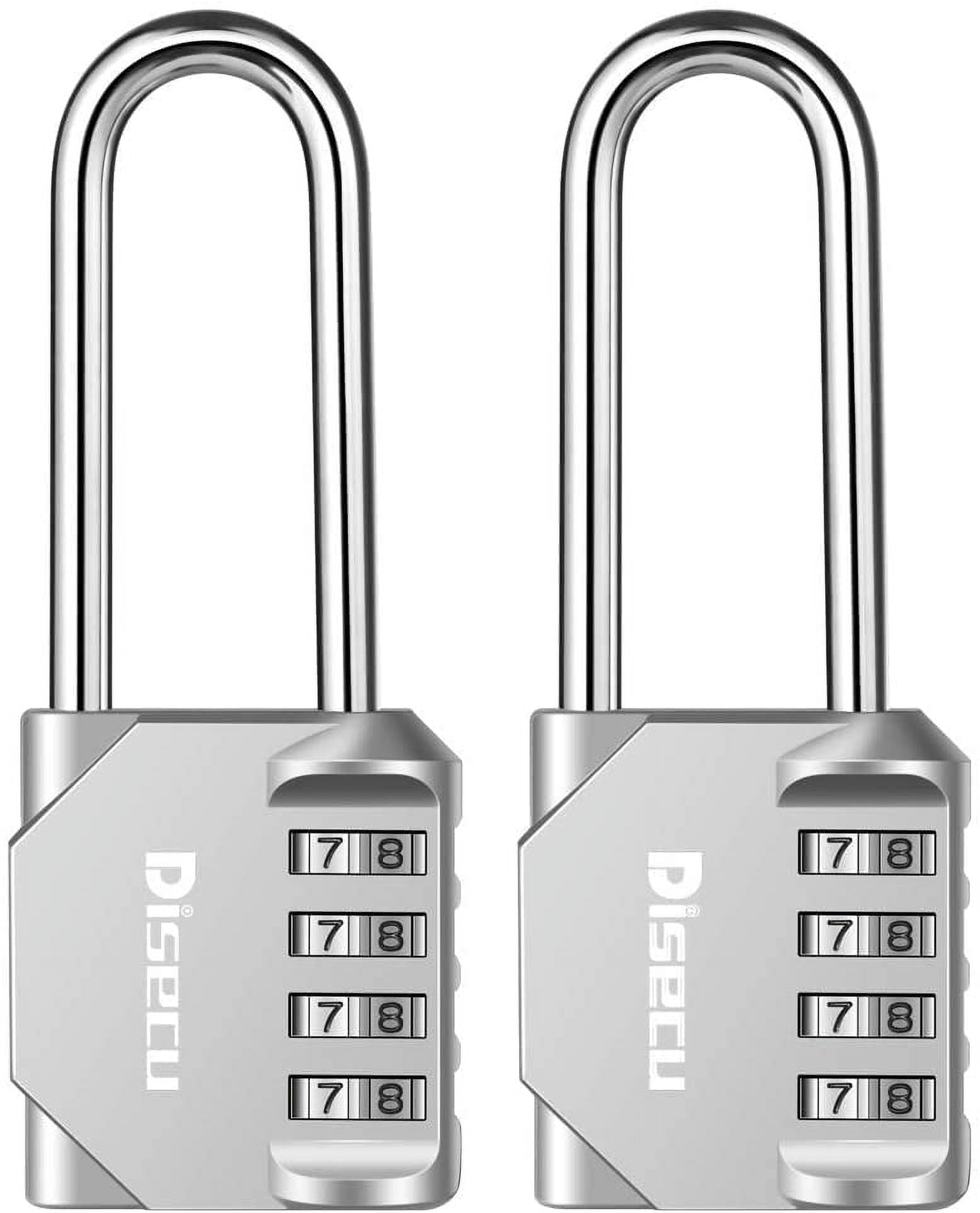 2 Pack General 2.6 Inch Long Shackle Combination Lock, 4 Digit Outdoor ...