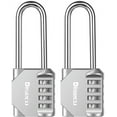 2 Pack General 2.6 Inch Long Shackle Combination Lock, 4 Digit Outdoor ...