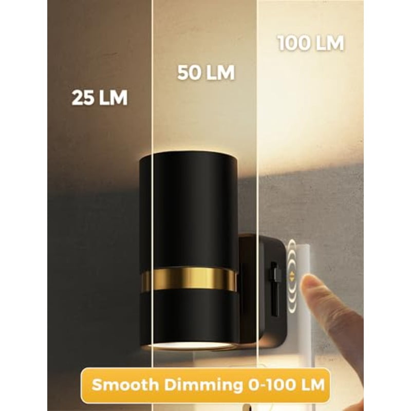 2 Pack General Plug-in Wall Light with Sensor, Dimmable LED Night Light ...