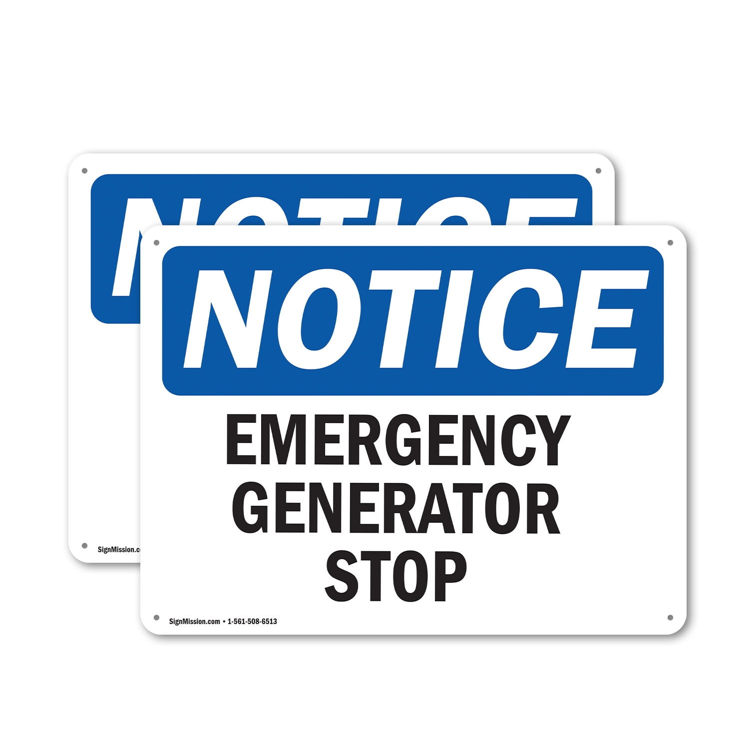 (2 Pack) Generator Emergency Stop OSHA Notice Sign 24 Inch X 18 Inch ...