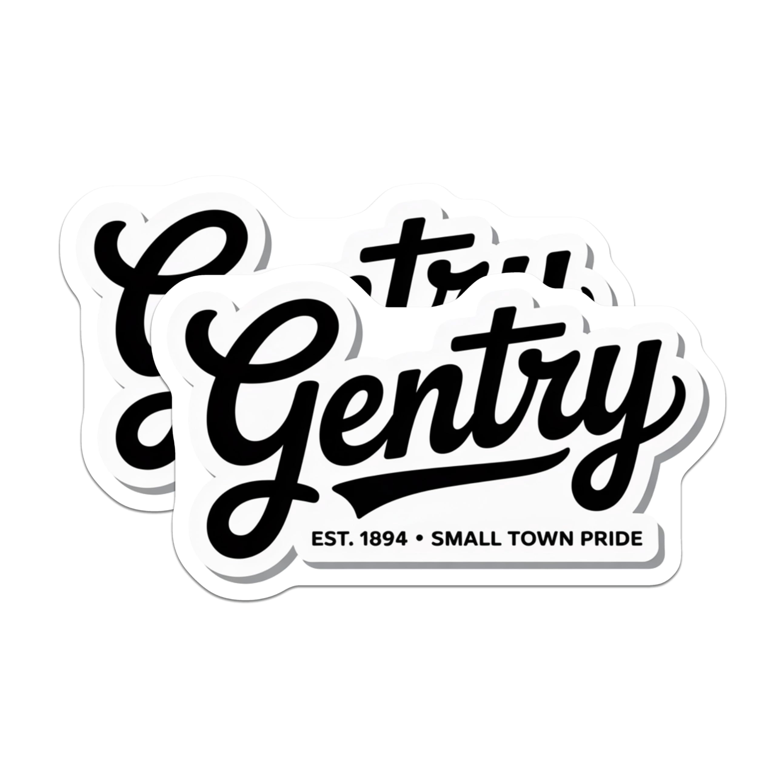 (2 Pack) Gentry Stickers - Small Town Pride - Hometown Decal - 5" On ...