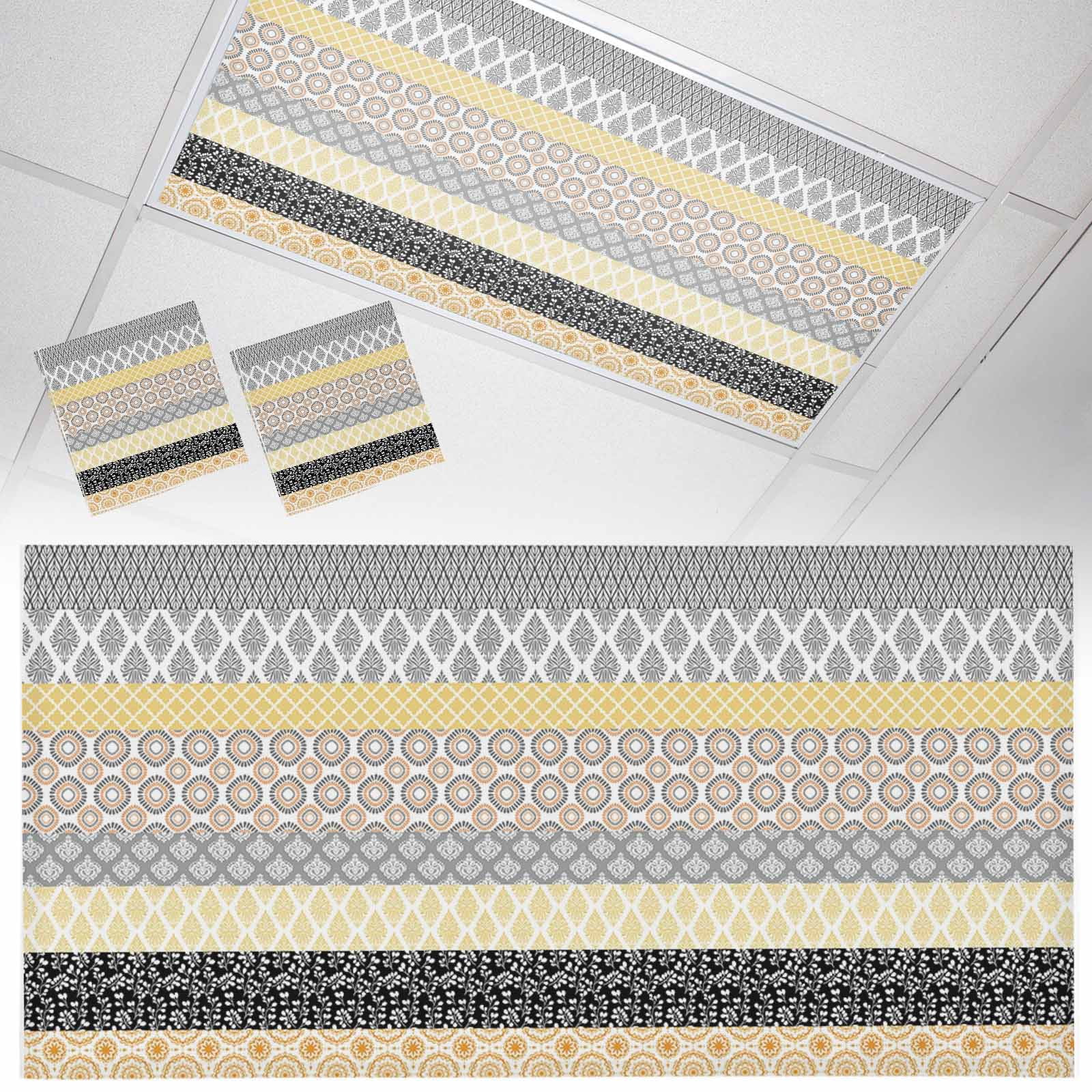 2 Pack Geometric Bohemia Fluorescent Light Covers for Ceiling Lights ...