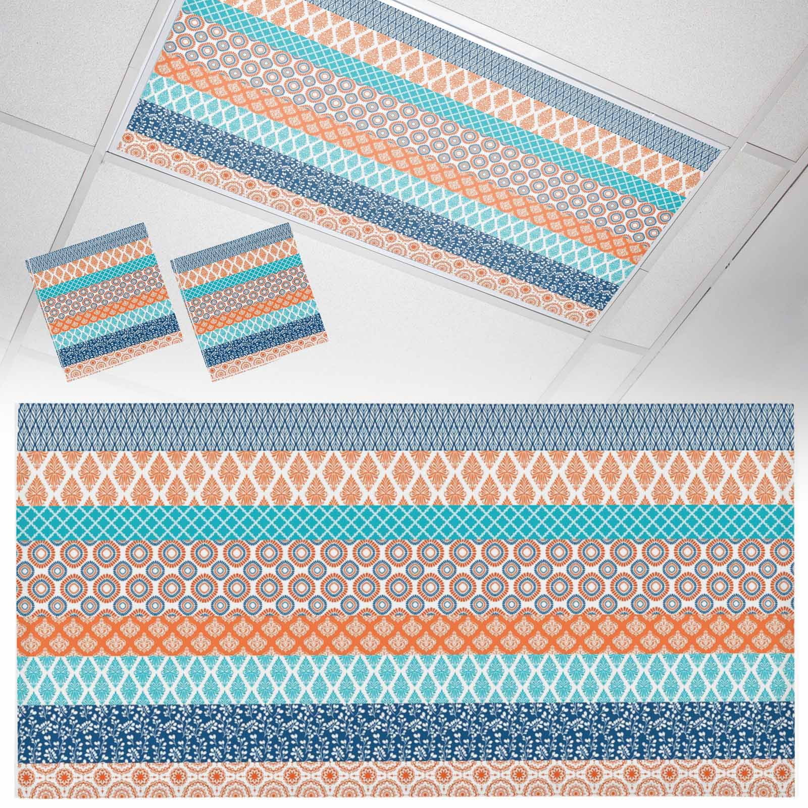 2 Pack Geometric Bohemia Fluorescent Light Covers for Ceiling Lights ...
