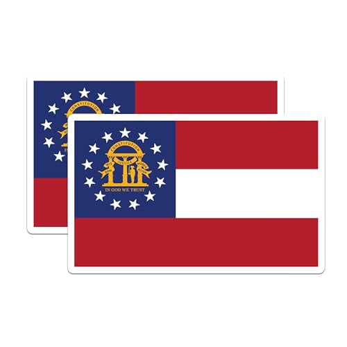 (2 Pack) Georgia State Flag Stickers - GA State Flag Sticker - Choose ...