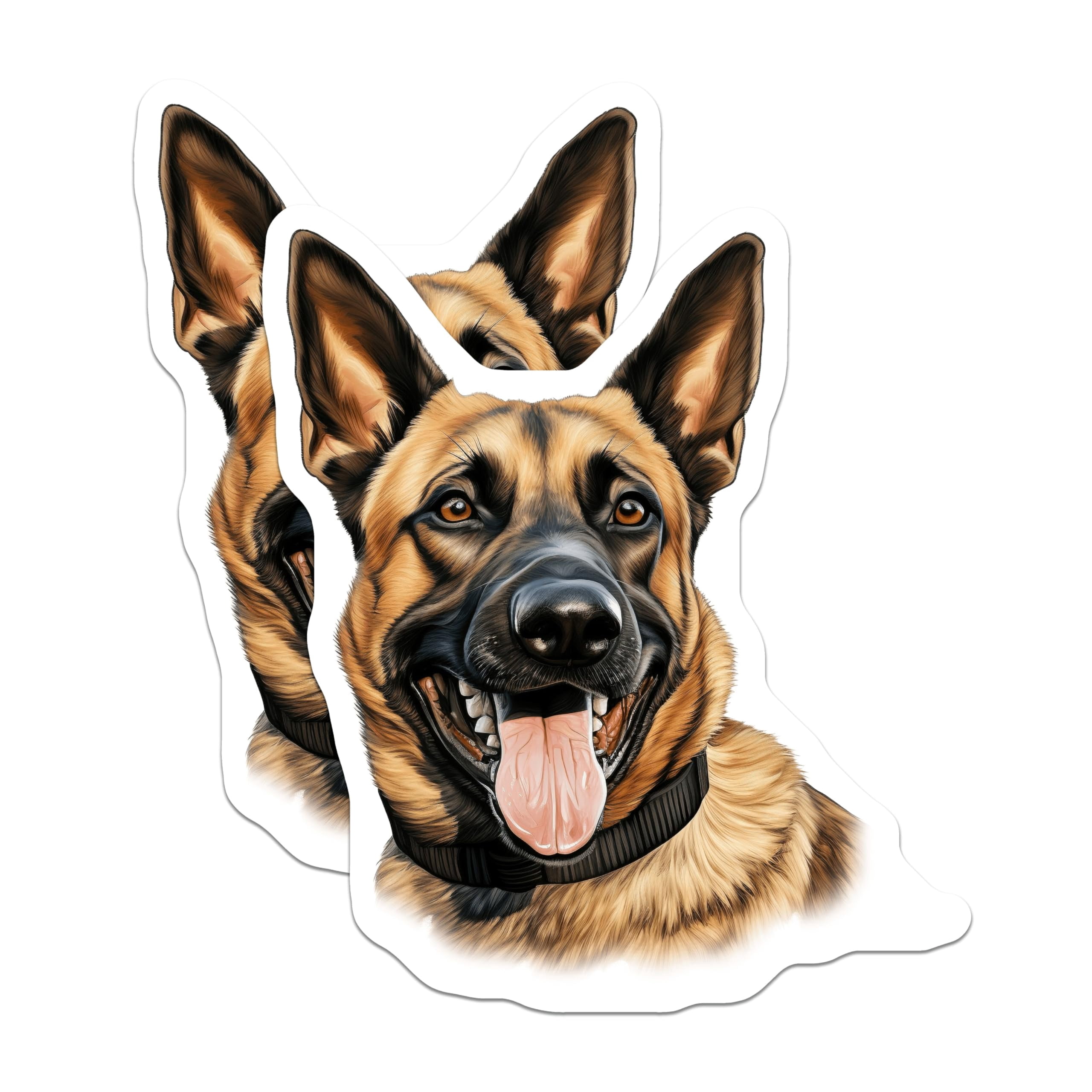 (2 Pack) German Shepherd Stickers - Happy Dog Decal - GSD Breed Owner ...