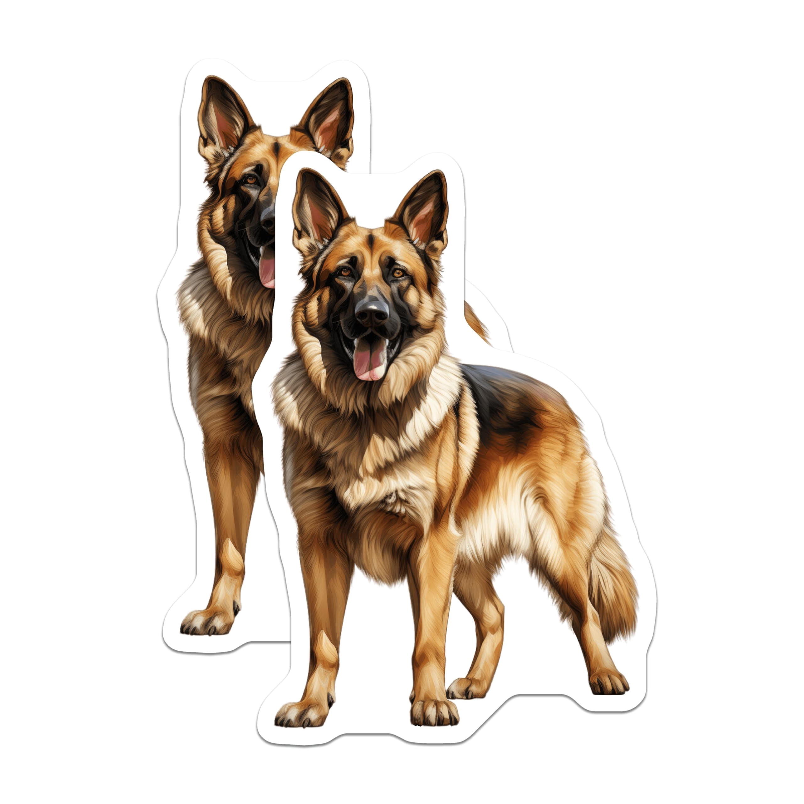 (2 Pack) German Shepherd Stickers - Realistic Dog Lover Decal - K9 ...