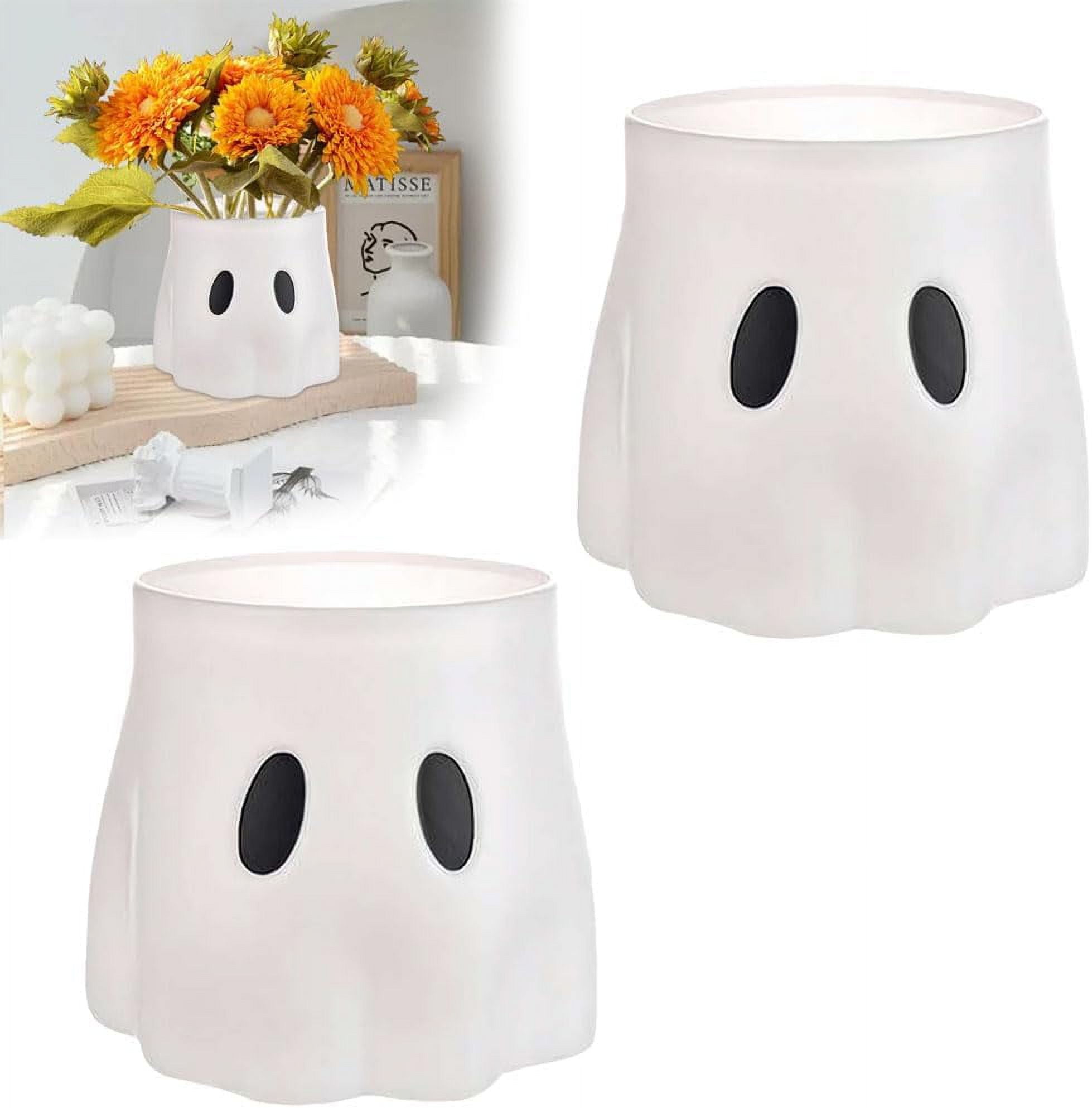 2 Pack Ghost Bucket Vase - 4-in-1 Ghost Planter Pot, Candy Bowl for ...
