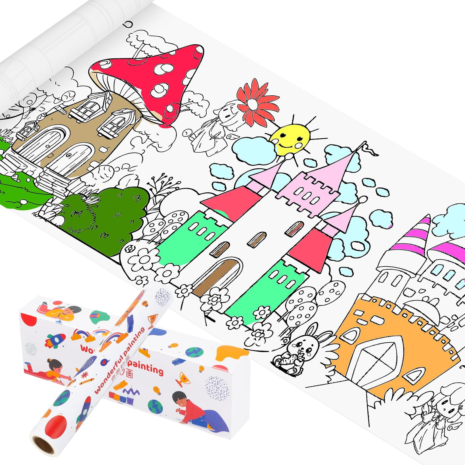 2-Pack Giant Coloring Paper Roll for Kids - 116" x11.6ft Mess-Free ...