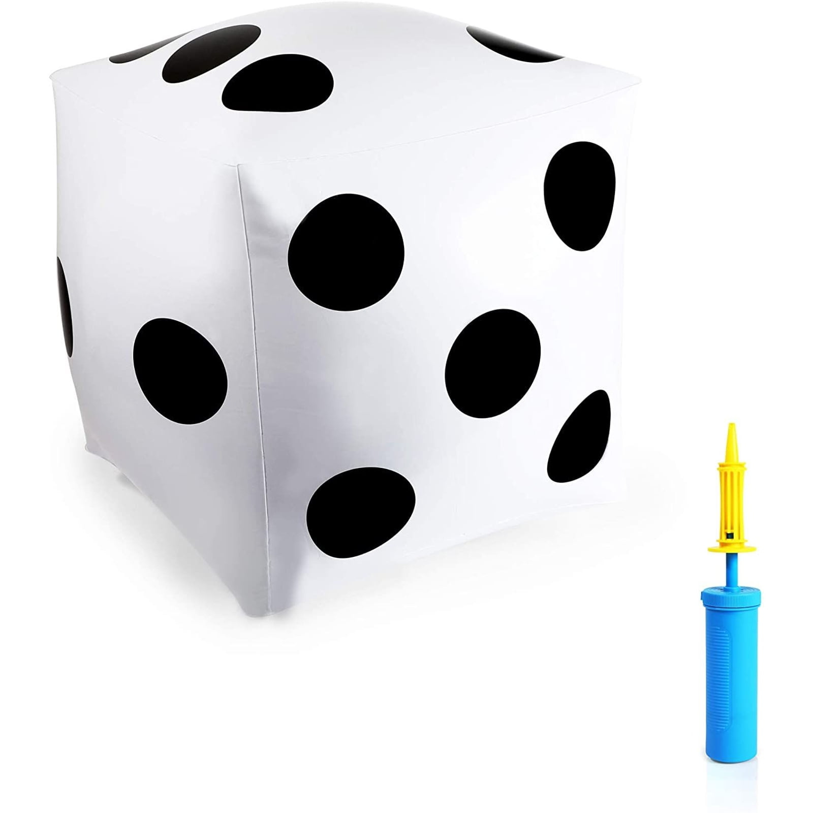 2 Pack Giant Yard Dice with Air Pump, Pool Party Essentials, White, 20 ...