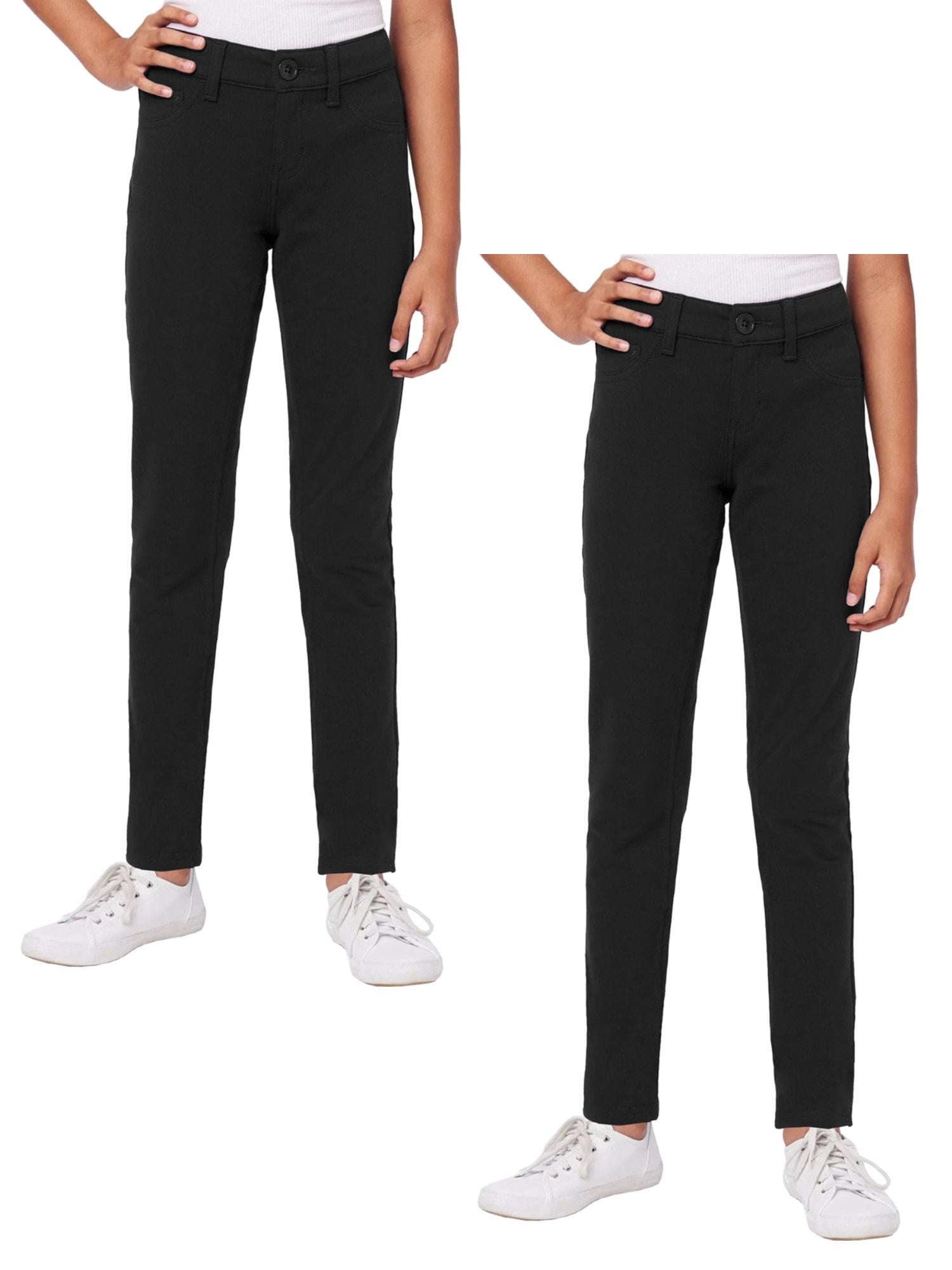 2-Pack Girl's Super Stretch Pencil Skinny Uniform Pants (4-20 ...