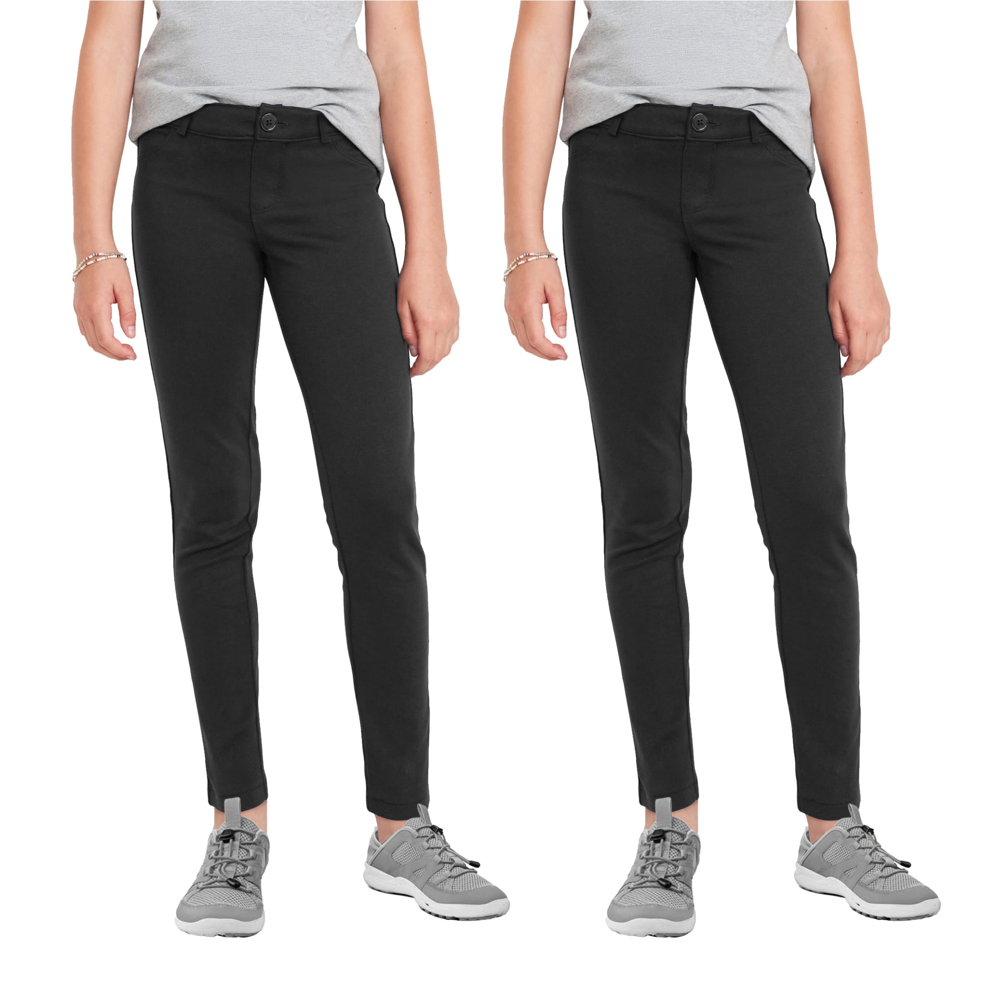 2-Pack Girl's Super Stretchy Slim Fit Ponte Pants (Sizes, 4-20 ...