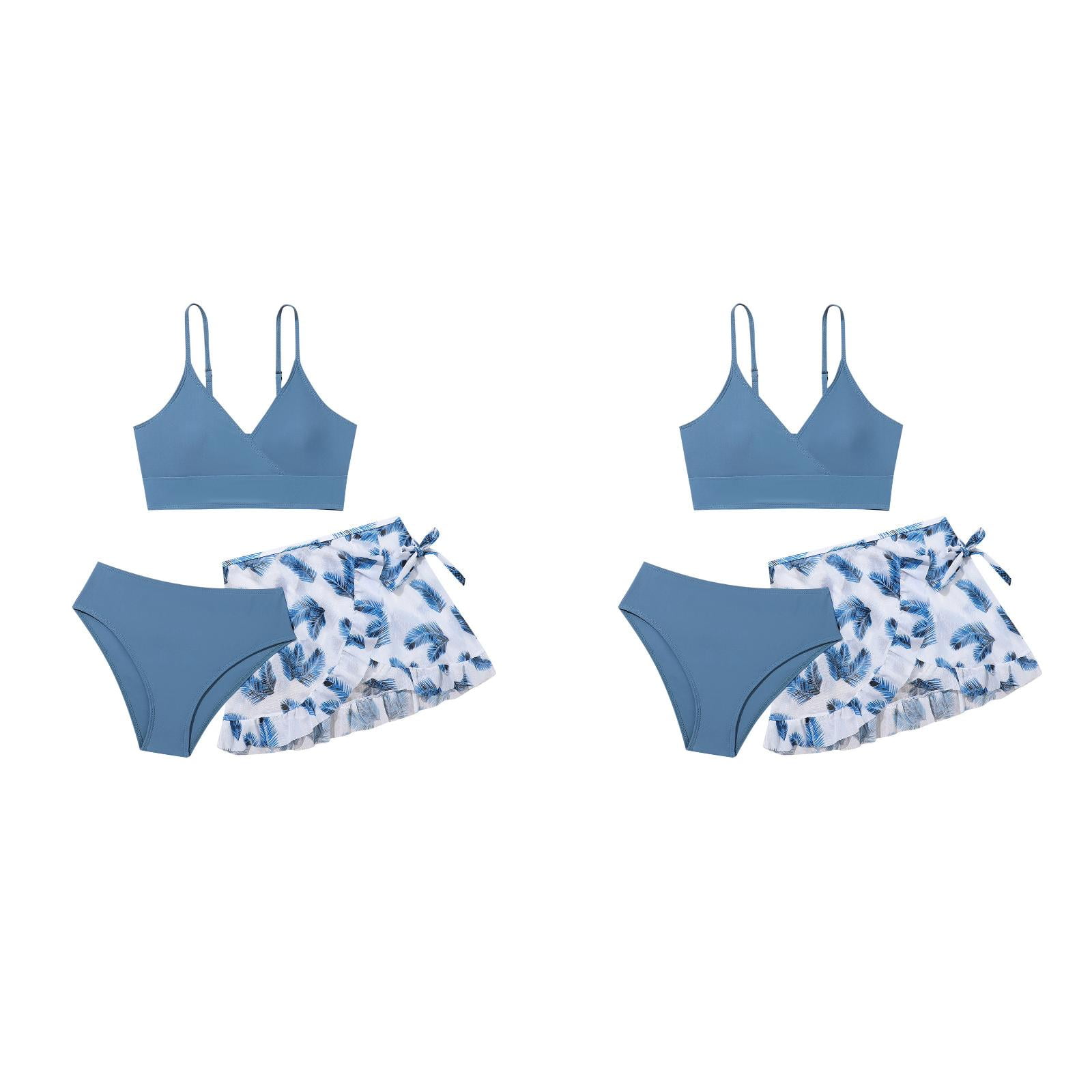 2 Pack Girls 3 Piece Swimsuit Bathing Suit Bathing Suit Cute Floral 24 ...