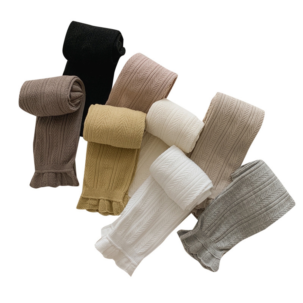 2 Pack Girls Footless Tights Cotton Pantyhose,Wheat Pattern & Solid ...