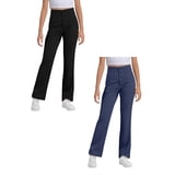 2 Pack Girls Khaki Pants Size 14-16 Elastic Waistband Pull-On Dress ...