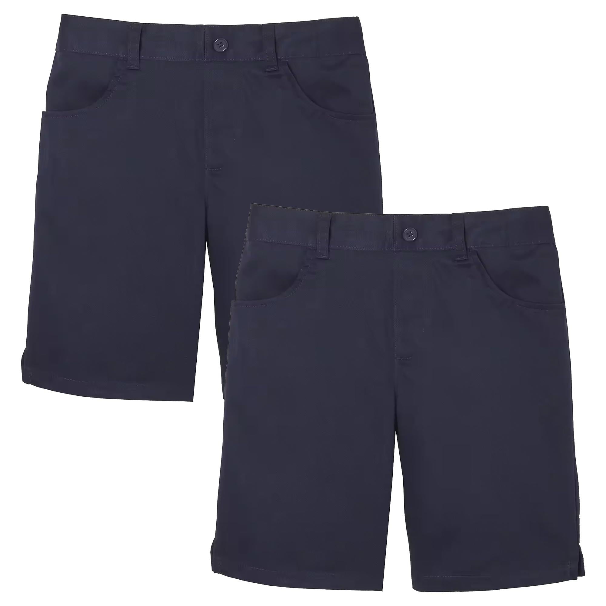 2-Pack Girls School Uniform Super Stretch Bermuda Shorts - Walmart.com