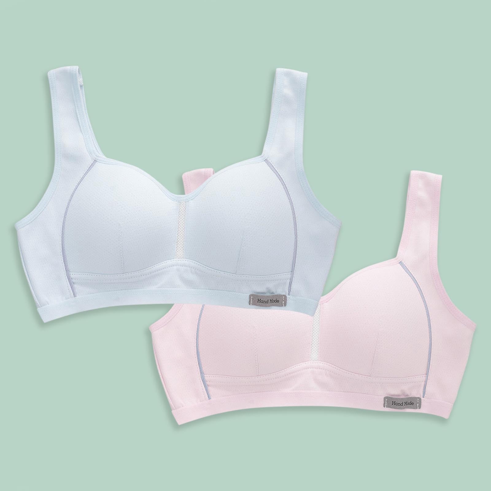 2 Pack Girls Sports Bra, Crop Tops for Girls, Cotton Girls Bra, Kids ...