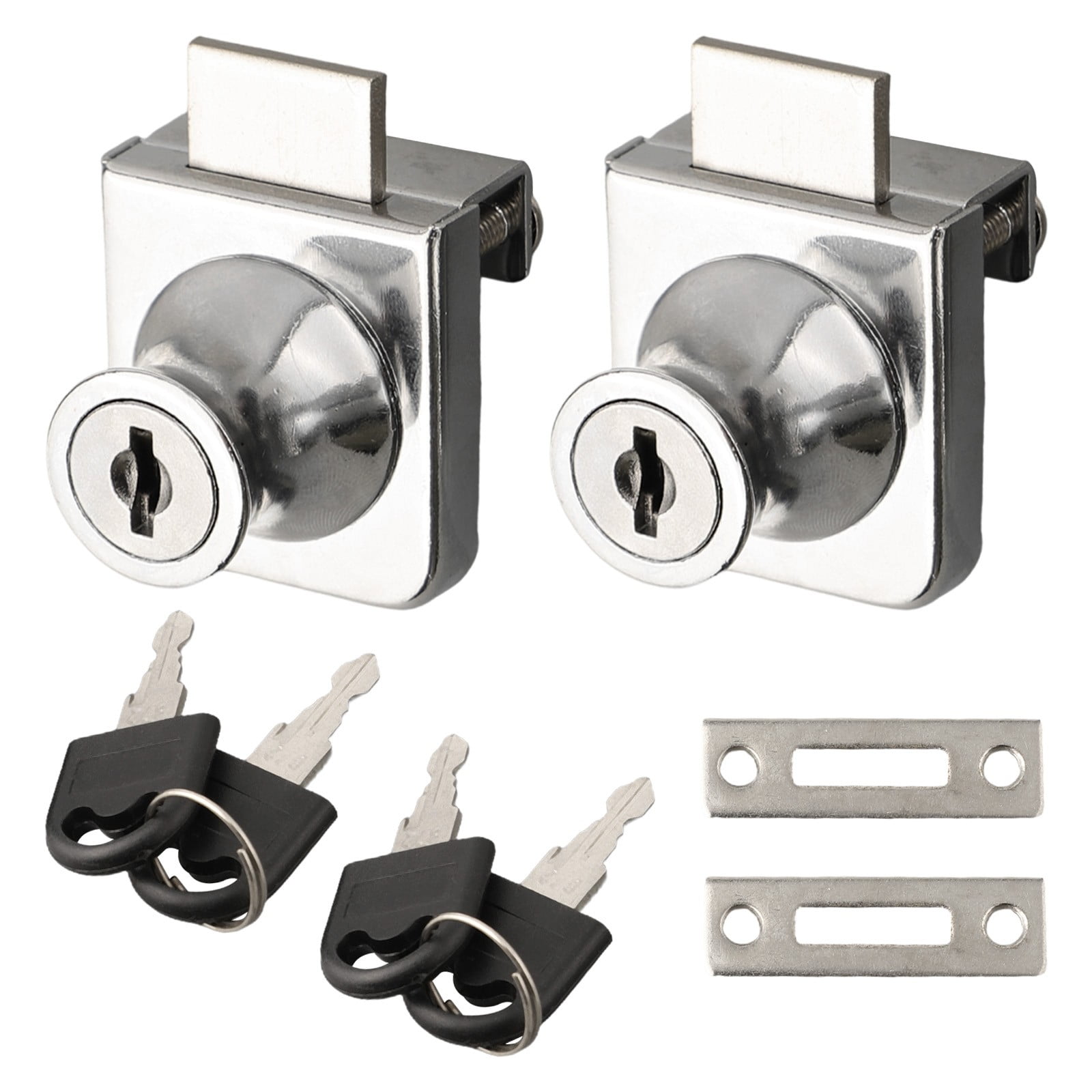 2 Pack Glass Cabinet Lock Single Glass Door Locks Display Cabinet ...