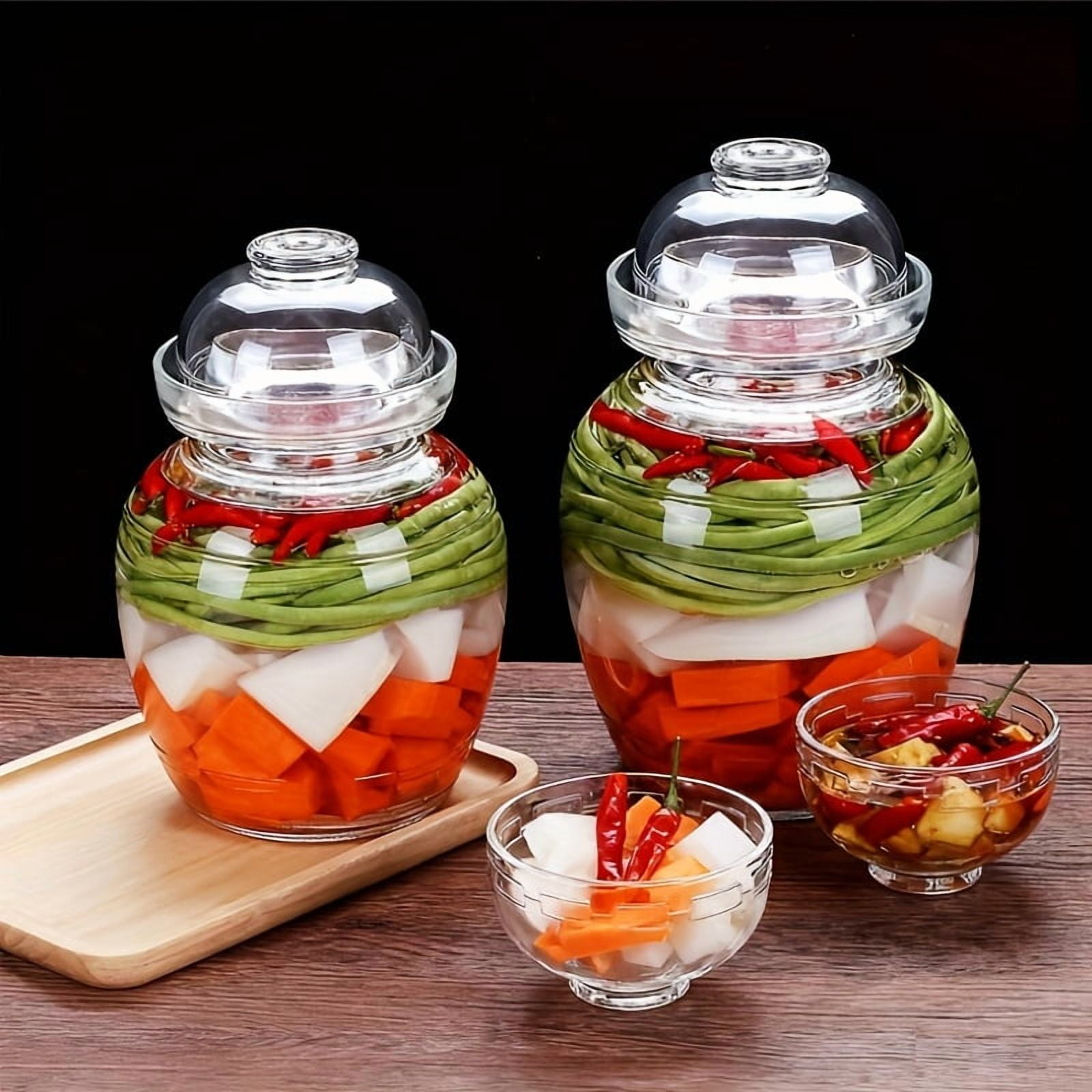2 Pack Glass Fermentation Jars with Airtight Lids: Pickle Jar & Brewing ...