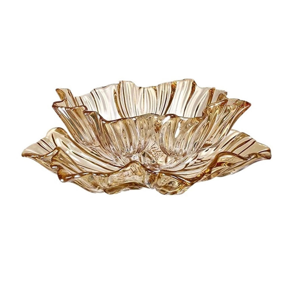 2 Pack Glass Fruit Bowls, Vegetable Fruit Plate for Kitchen Counter ...