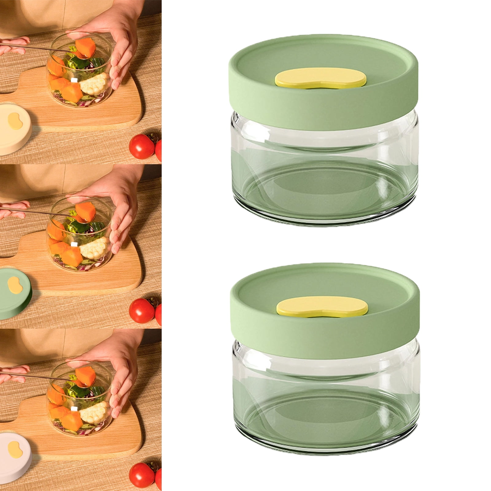 2 Pack Glass Jar with Lid, Glass Dressing Containers To Go Sauce Cups ...