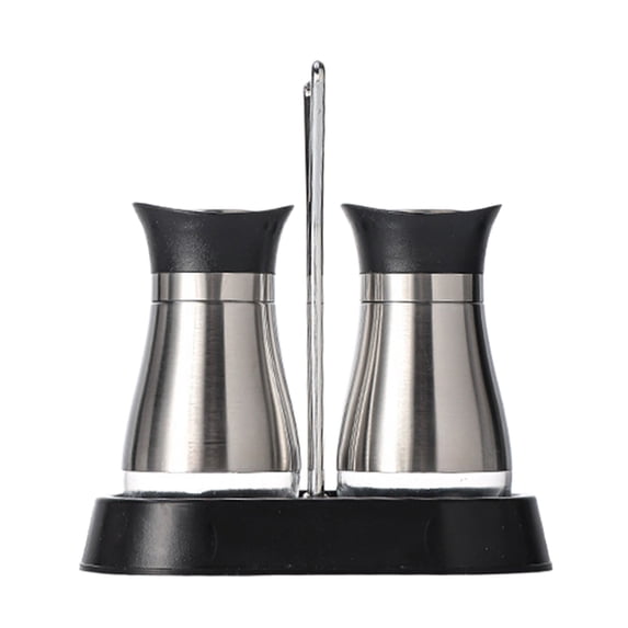2-Pack Glass Spice Shaker Set with Stainless Steel Lids & Stand, 11 ...