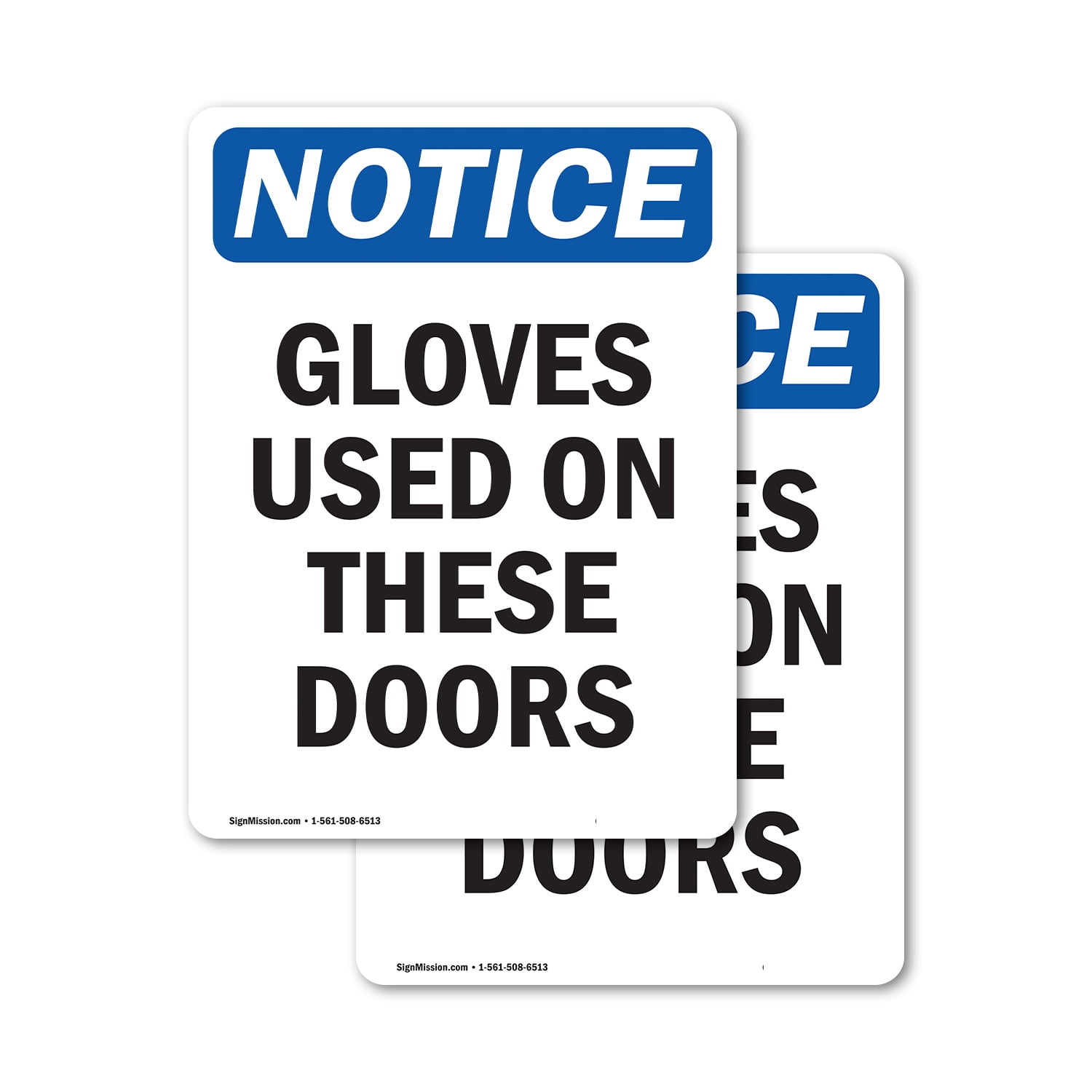 (2 Pack) Gloves Used On These Doors OSHA Notice Sign 7 Inch X 10 Inch ...