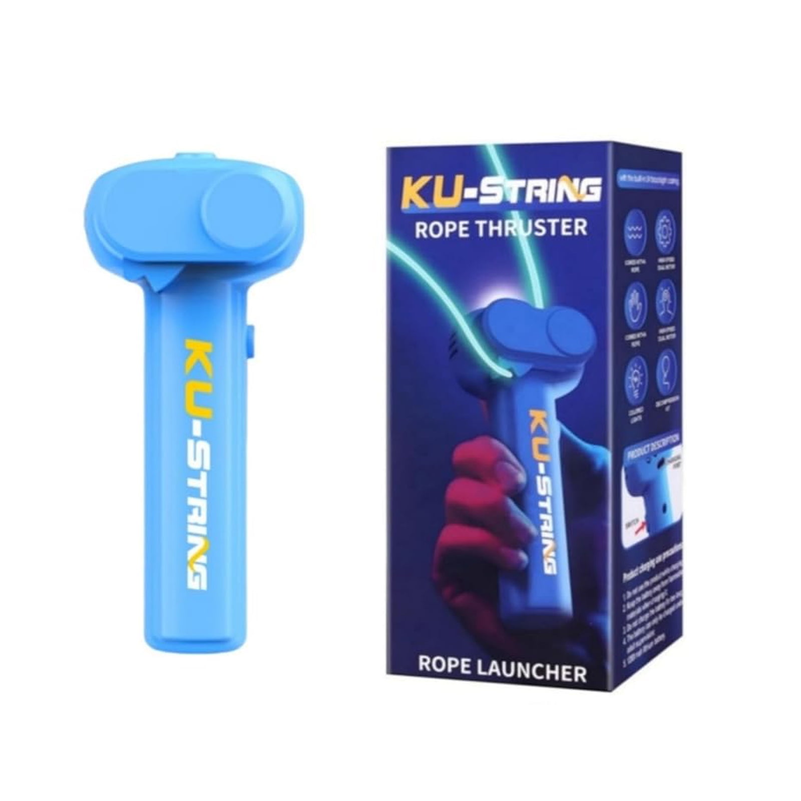 2 Pack Glow in The Dark Rope Launcher Propeller.Hand held Novelty Fun ...