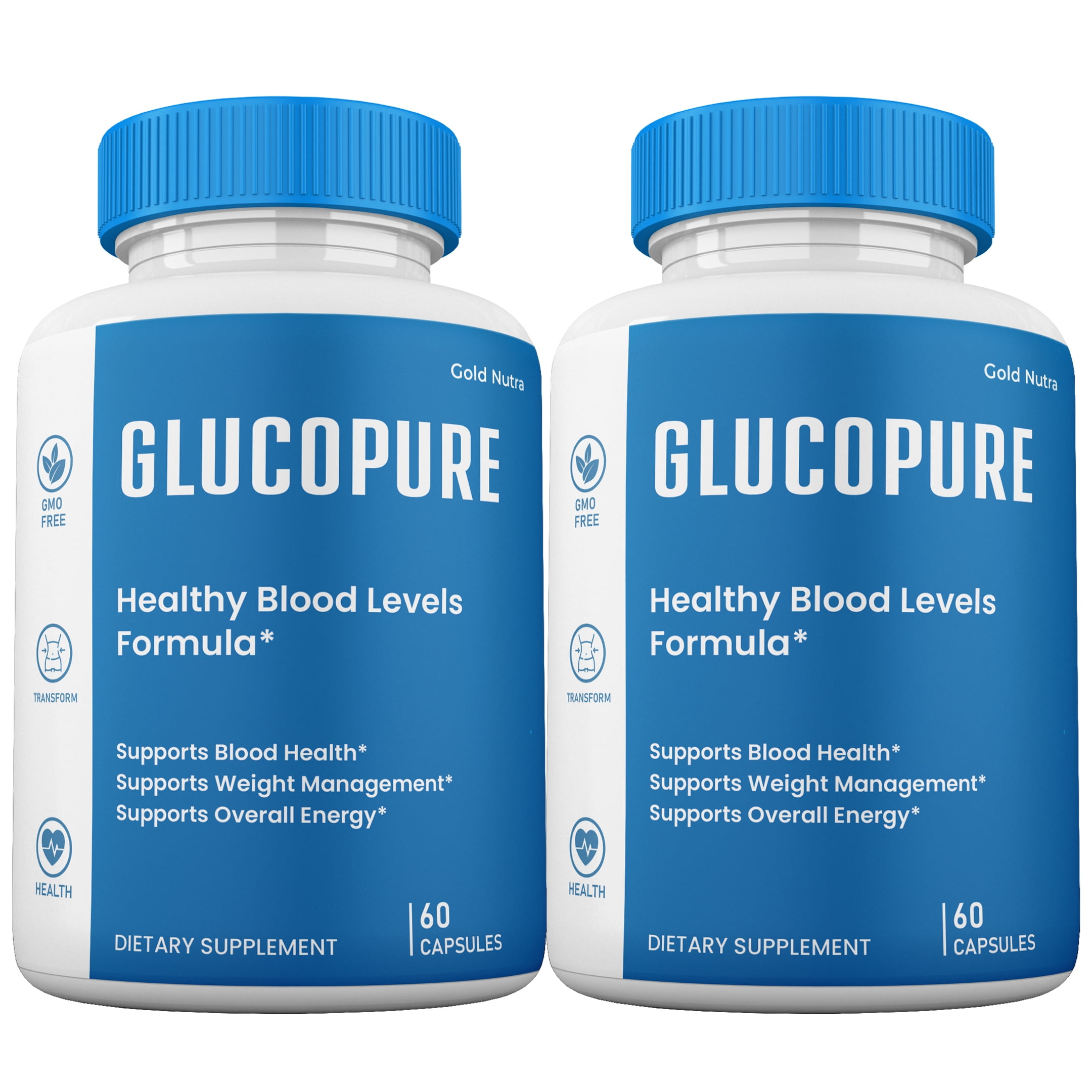 (2 Pack) GlucoPure Capsules Blood Support, GlucoPure Pills, All Natural ...