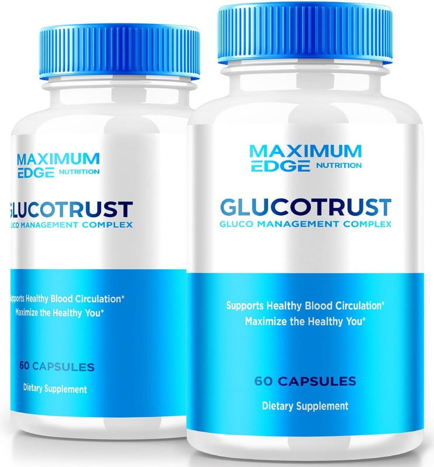 (2 Pack) GlucoTrust Capsules, Gluco Trust Natural Blood Support Formula ...