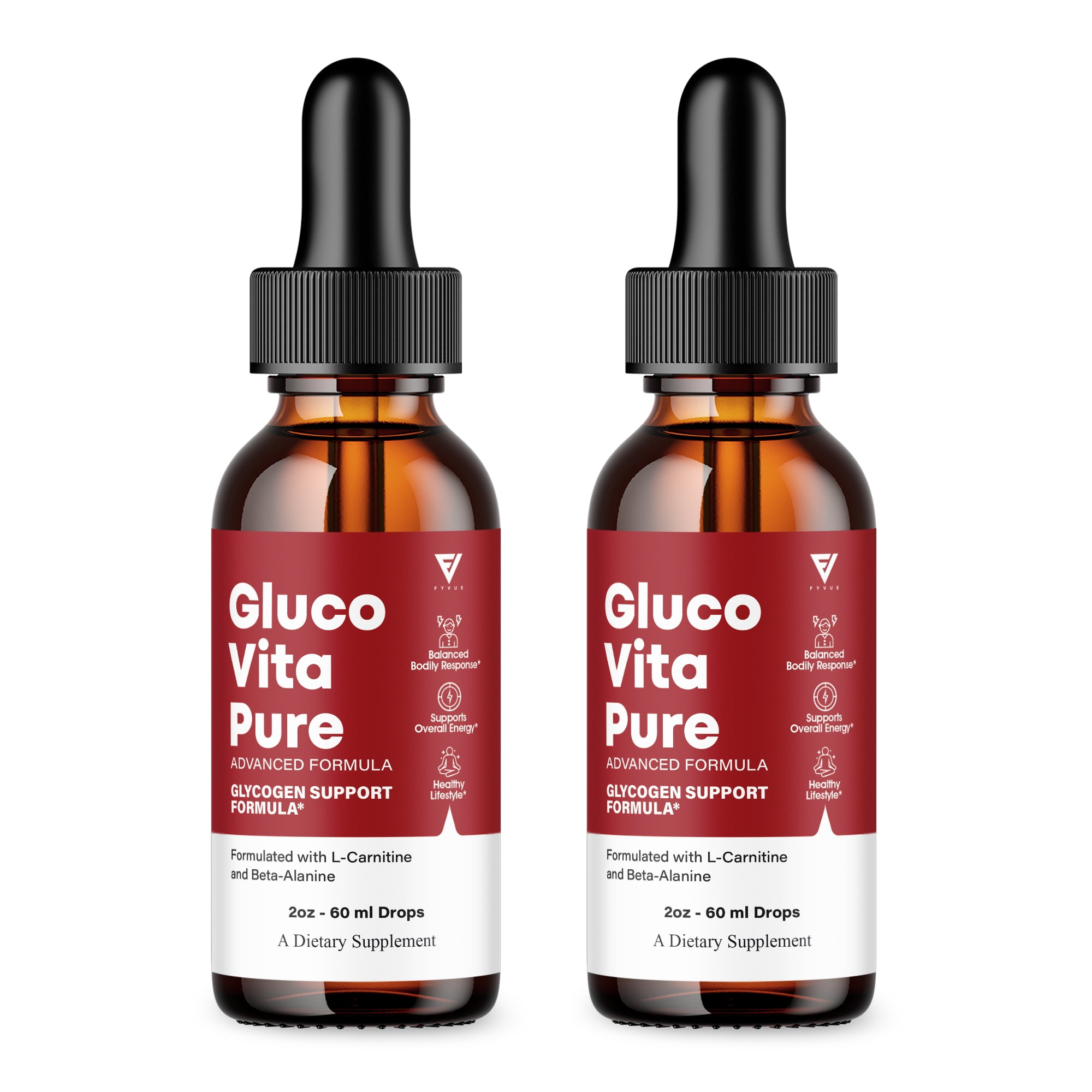 (2 Pack) GlucoVita Pure Drops Gluco Vita Pure Liquid Drop Supplement ...