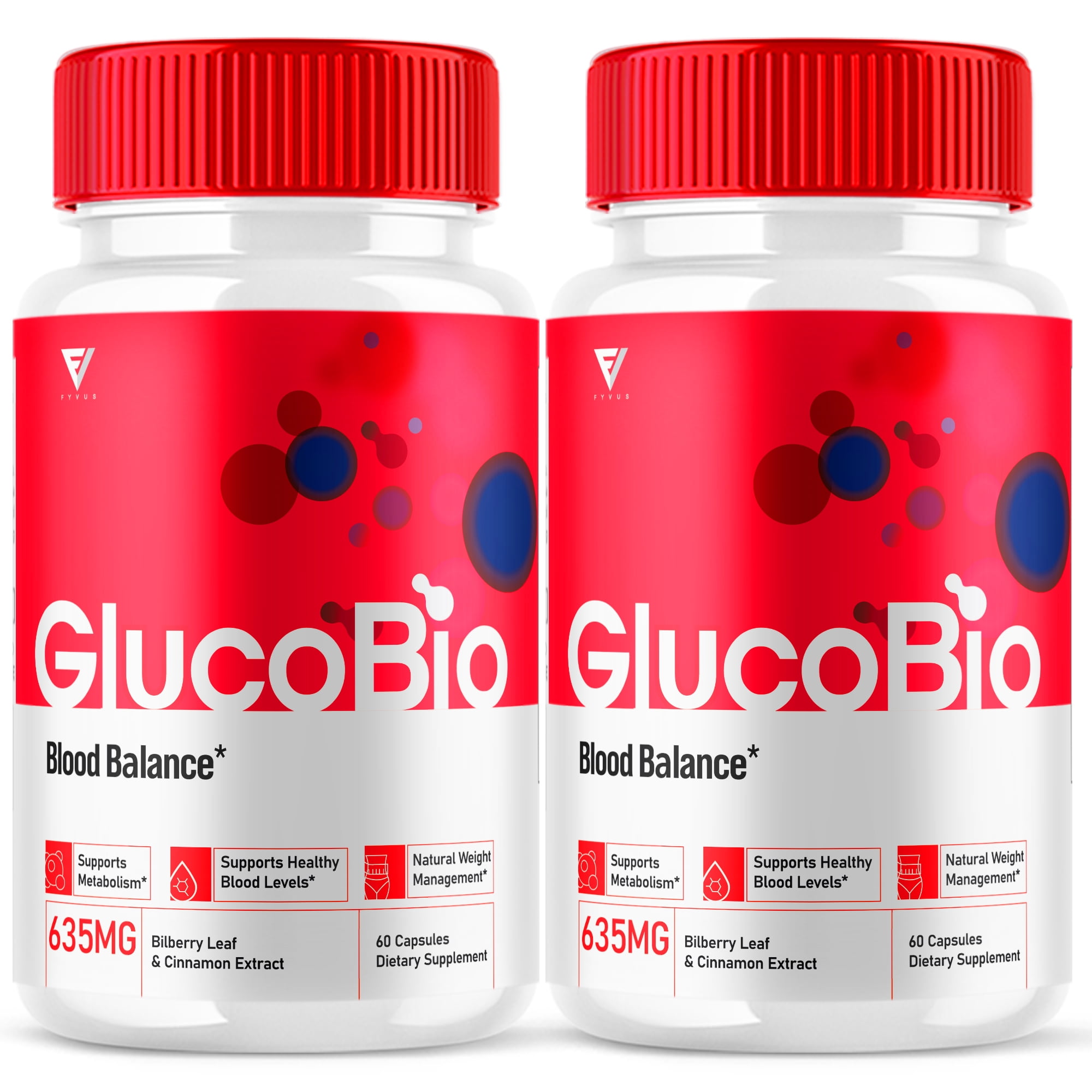 (2 Pack) Glucobio Blood Support Capsules Overall Wellness and Dietary ...