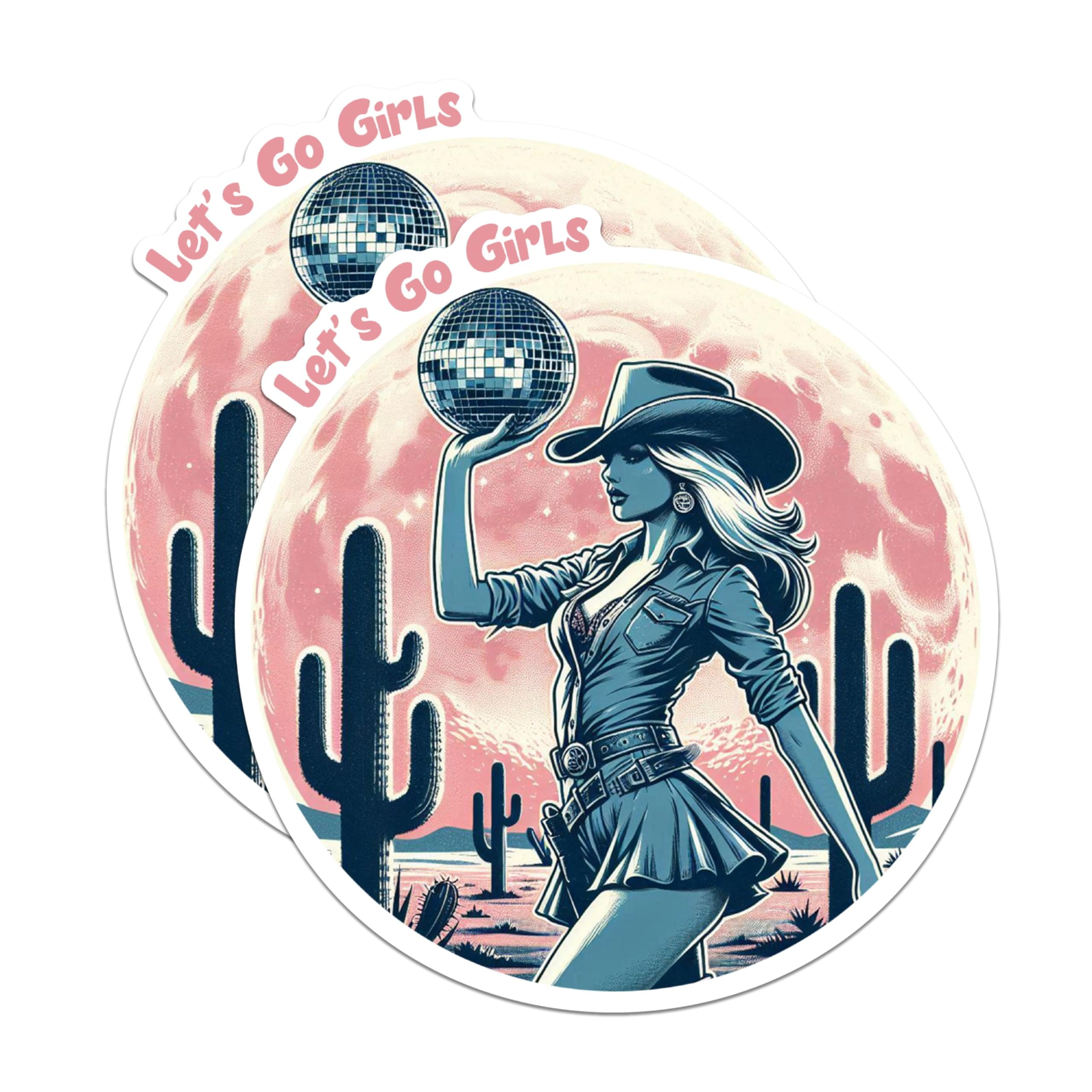 (2 Pack) Let's Go Girls Magnets - Disco Cowgirl Magnets - Western ...
