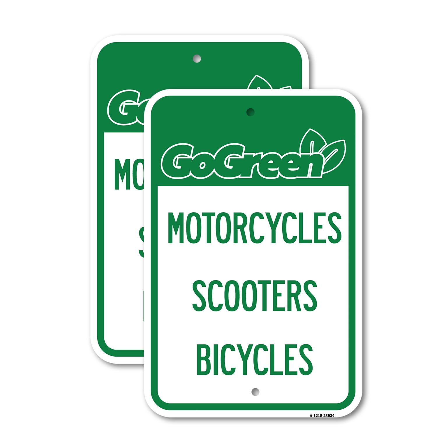 (2 Pack) Go Green Sign Go Green - Motorcycles Scooters Bicycles | 12" X ...