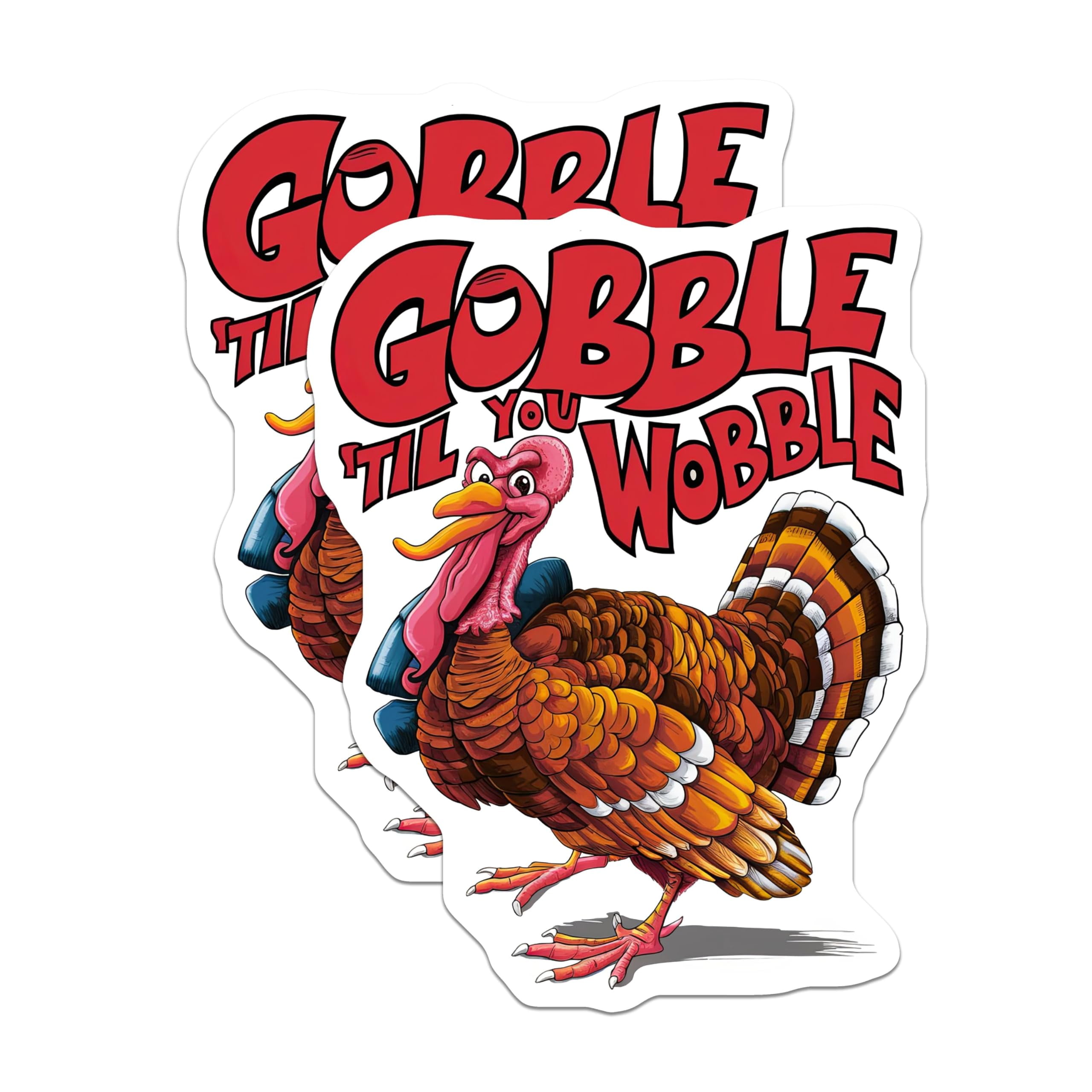 (2 Pack) Gobble Til You Wobble Magnets - Thanksgiving Turkey Fridge ...