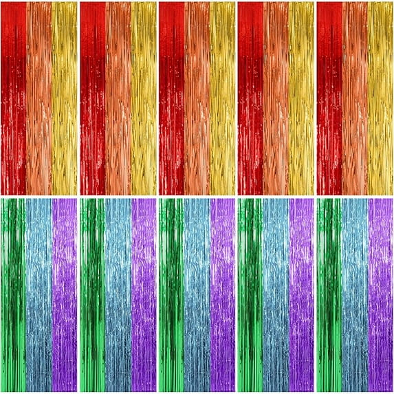 2 Pack Gold Backdrop Birthday Decorations Foil Curtain Backdrop Gold ...