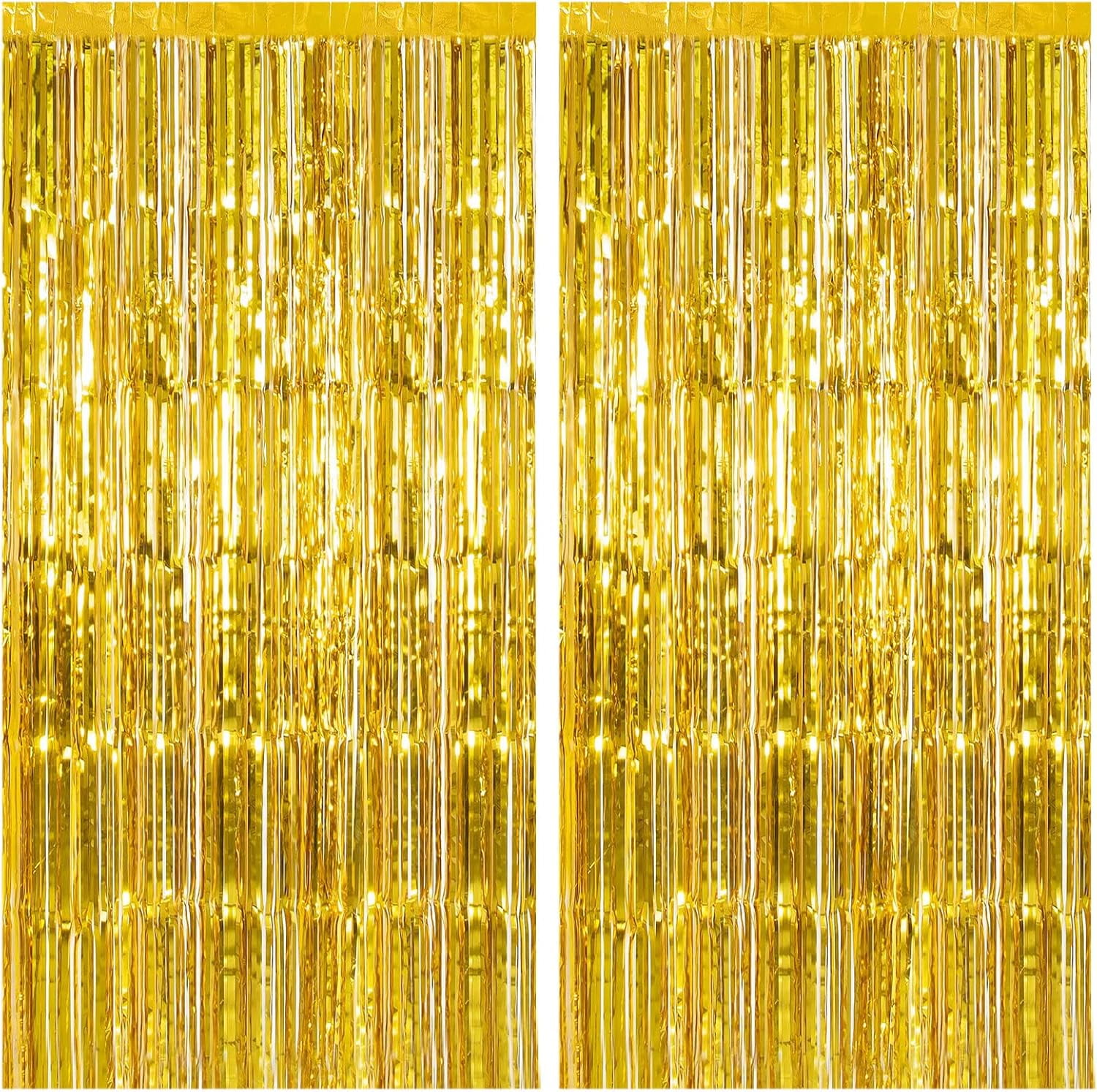2 Pack Gold Backdrop Birthday Decorations Foil Curtain Backdrop Gold ...