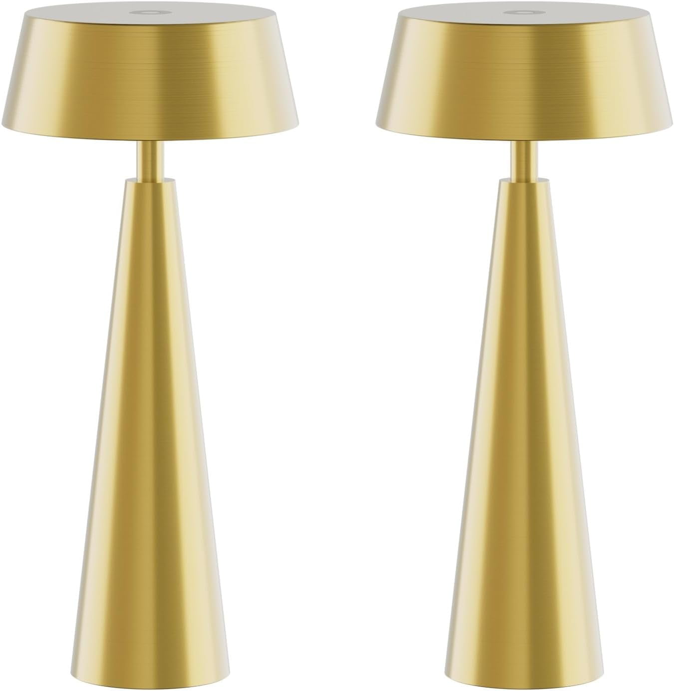 2 Pack Gold Cordless Table Lamps, 5500mAh Battery Powered Rechargeable ...